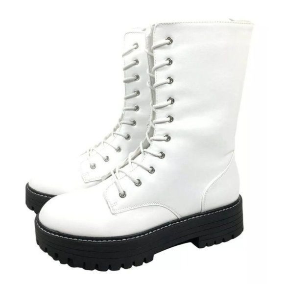 Sugar | Shoes | Sugar Womens Limelight Mid Shaft Boots Lug Sole Combat ...